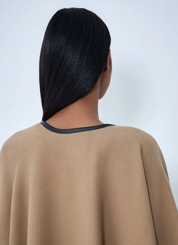 Max Mara Logo Motif Poncho - Camel
