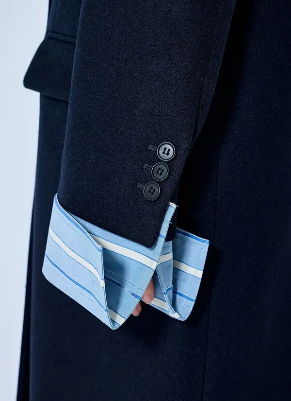 Prada Single-breasted Embroidered Double Wool Coat