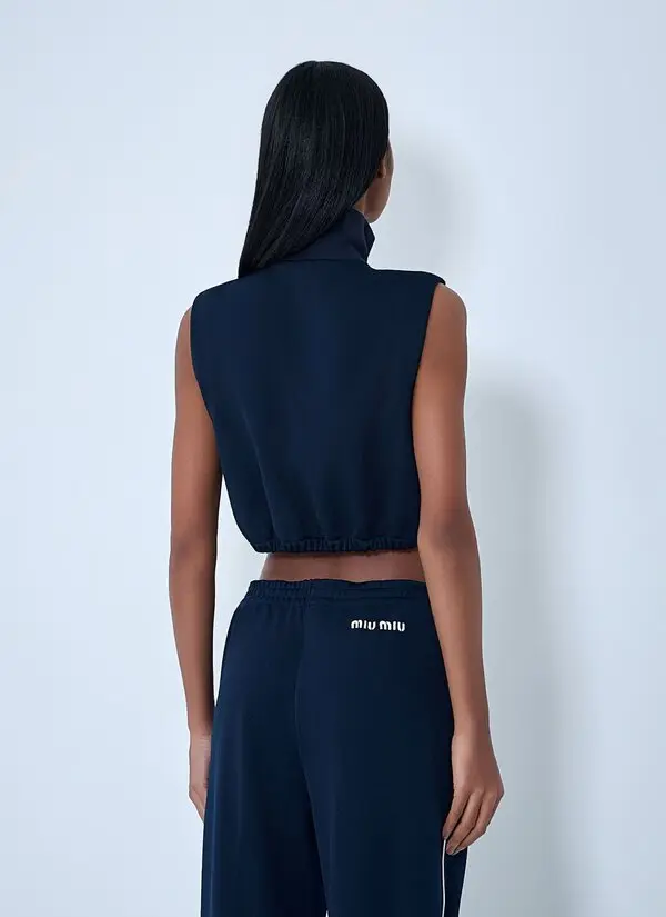 Miu Miu Sleeveless High-neck Crop Top