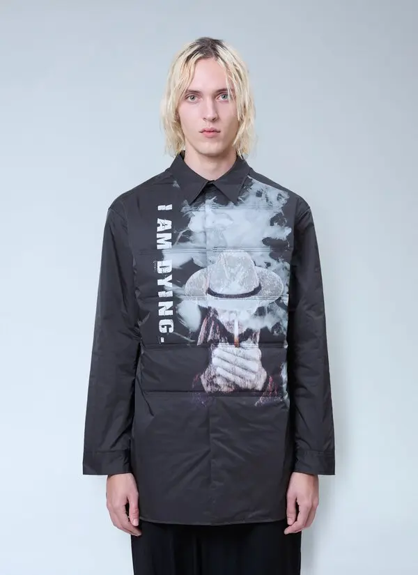 Yohji Yamamoto Printed Padded Shirt - Black