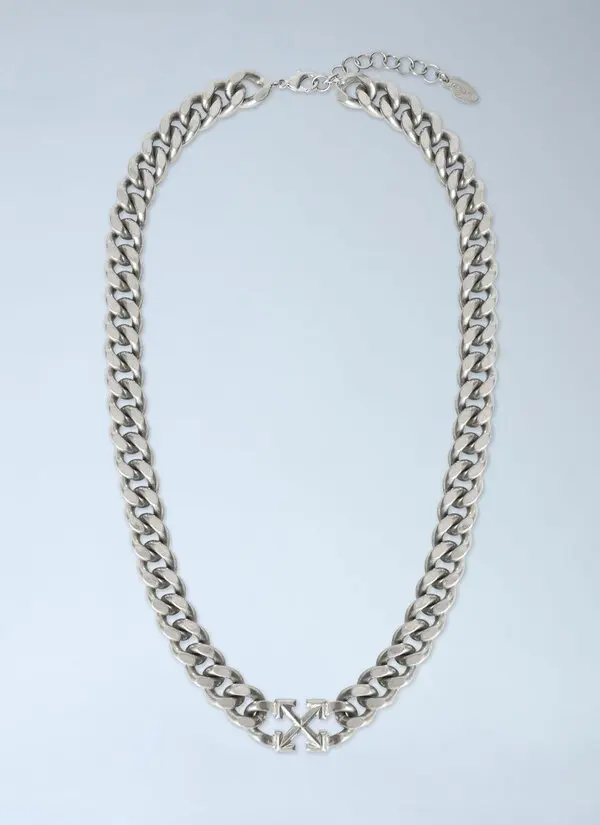 Off-White Arrow Chain Necklace - Grey