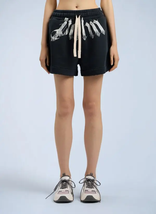 Palm Angels Big Waist Logo Sweatshorts - Black