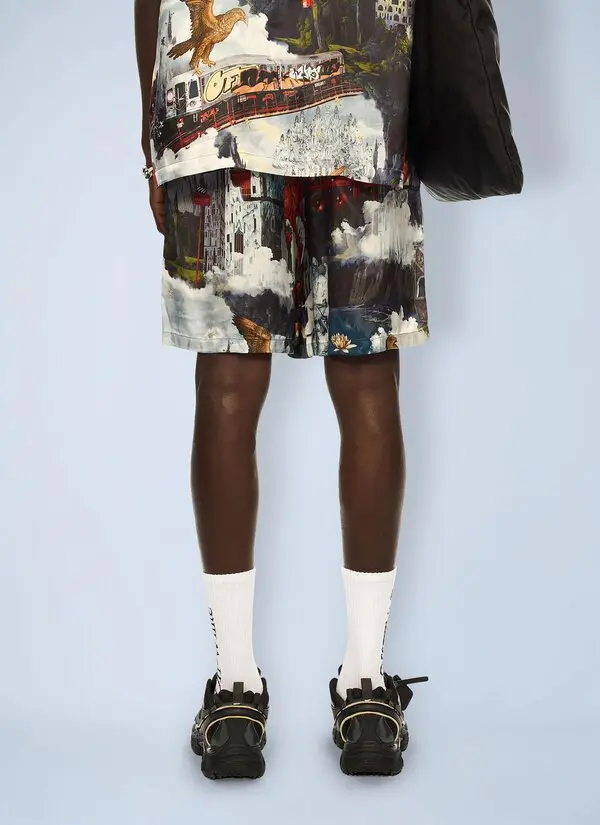 Off-White World Paint Viscose Bowling Shorts