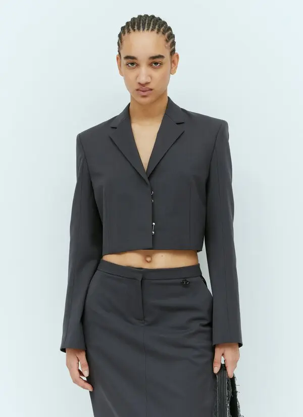 DIESEL® G-milla-p1 Tailored Crop Blazer - Grey
