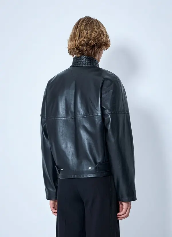 Bottega Veneta Intrecciato Leather Blouson Jacket