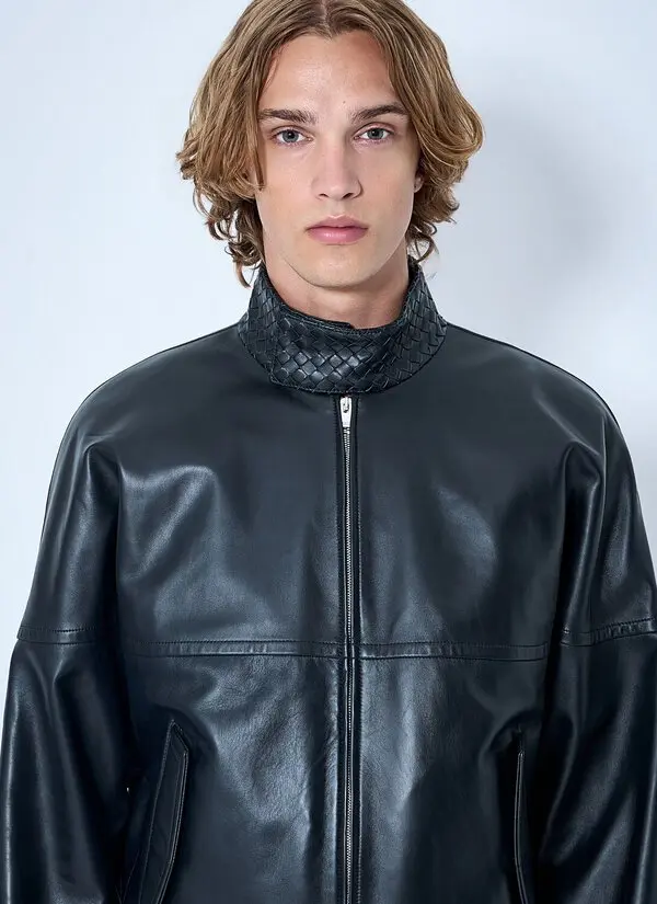 Bottega Veneta Intrecciato Leather Blouson Jacket