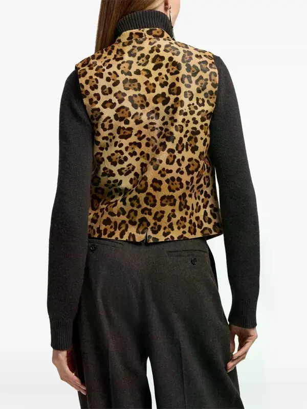 Ralph Lauren Leopard-print Leather Waistcoat