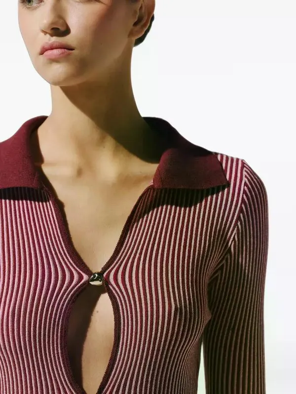 BAOBAB Federica Striped Ribbed-knit Shirt