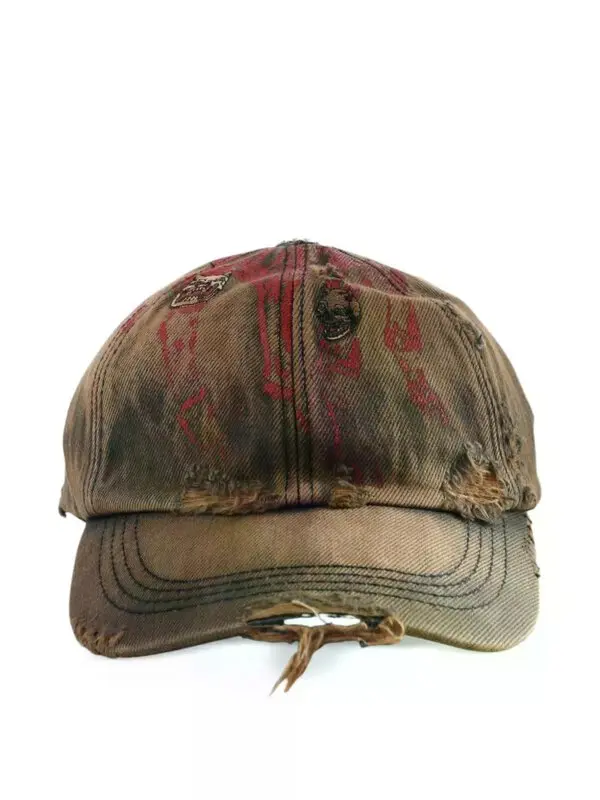 THUG CLUB Distressed Graphic-print Baseball Cap - Neutrals