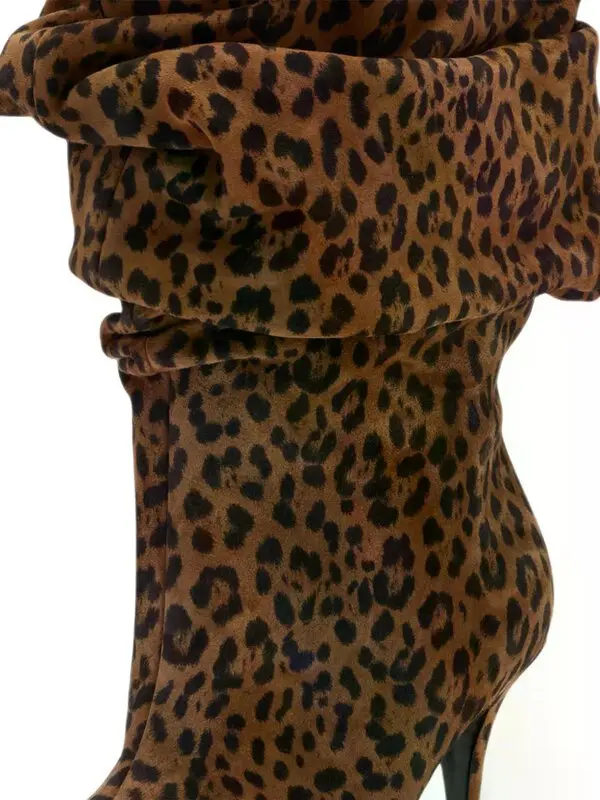 Amina Muaddi Anok Leopard-print Knee-high Boots