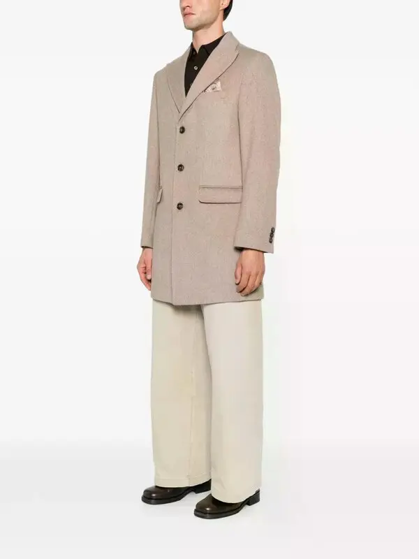 SERGIO MORETTI FIRENZE Herringbone Single-breasted Coat