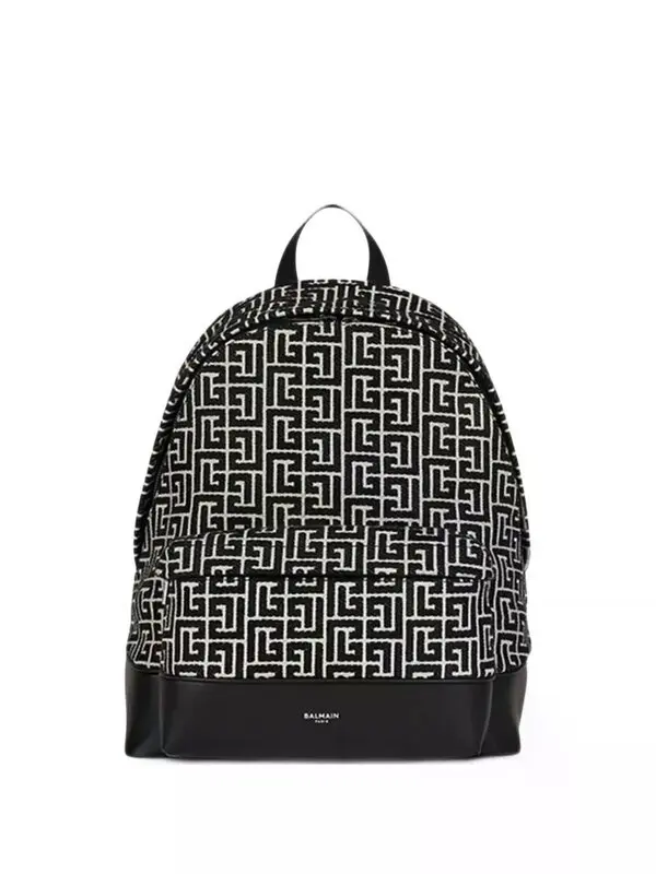 Balmain 1945 City Monogram-pattern Backpack - Black