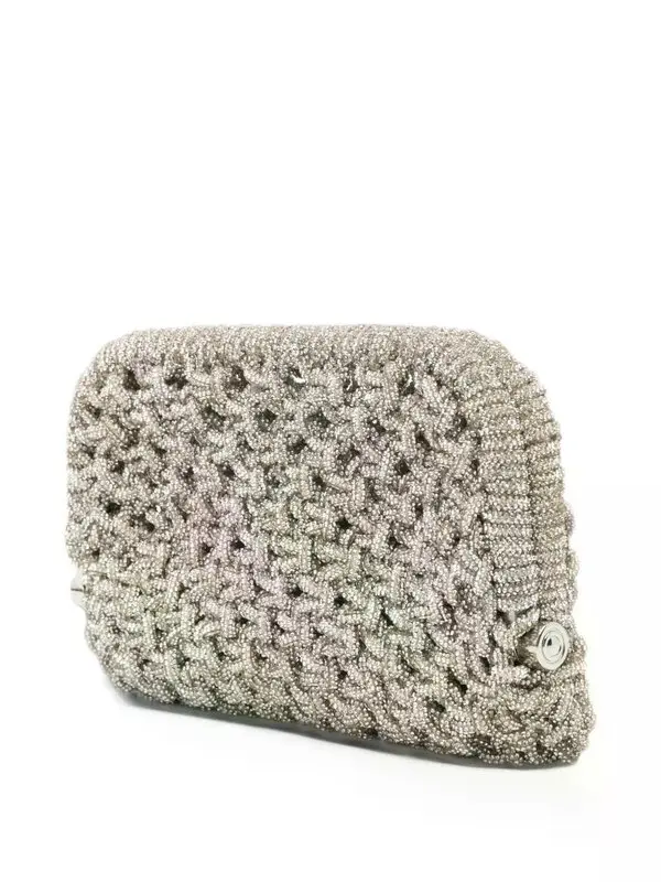 TWENTY FOURHAITCH Crystal-embellished Woven Shoulder Bag