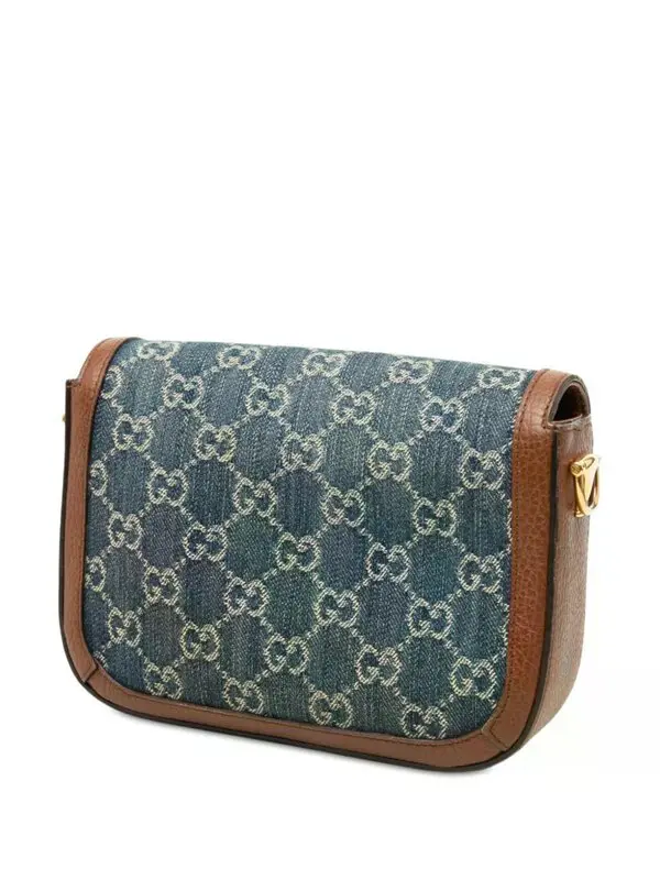 Gucci 2000-2015 Small Gg Denim Web Horsebit 1955 Crossbody Bag