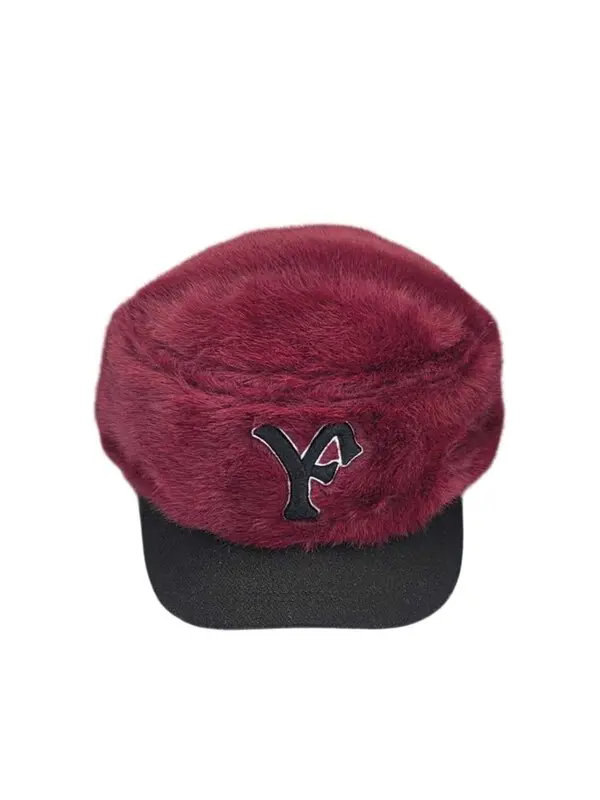 PDF Fur Pillbox Hat - Red