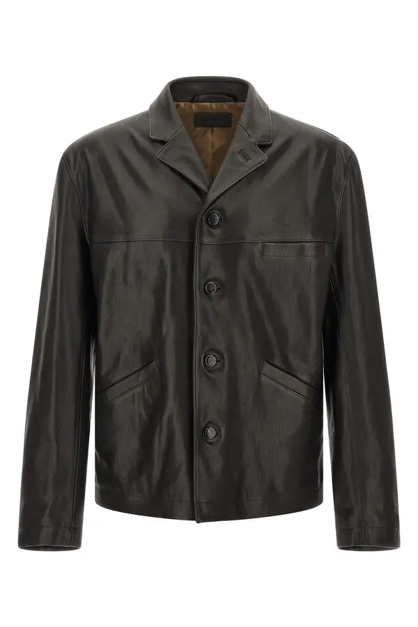 LEMAIRE Leather Jacket - Black