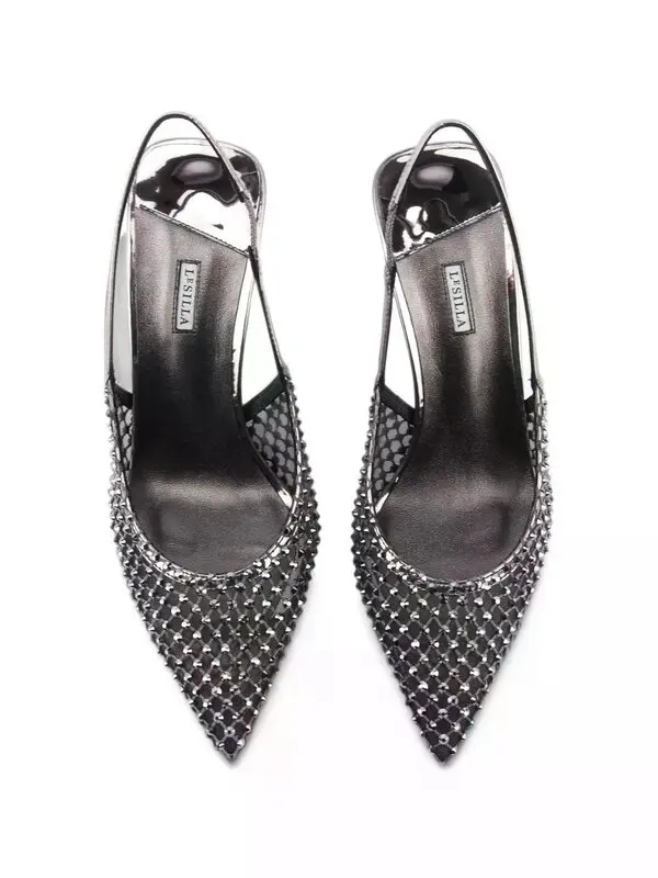 LE SILLA Gilda Crystal-embellished Slingback Pumps