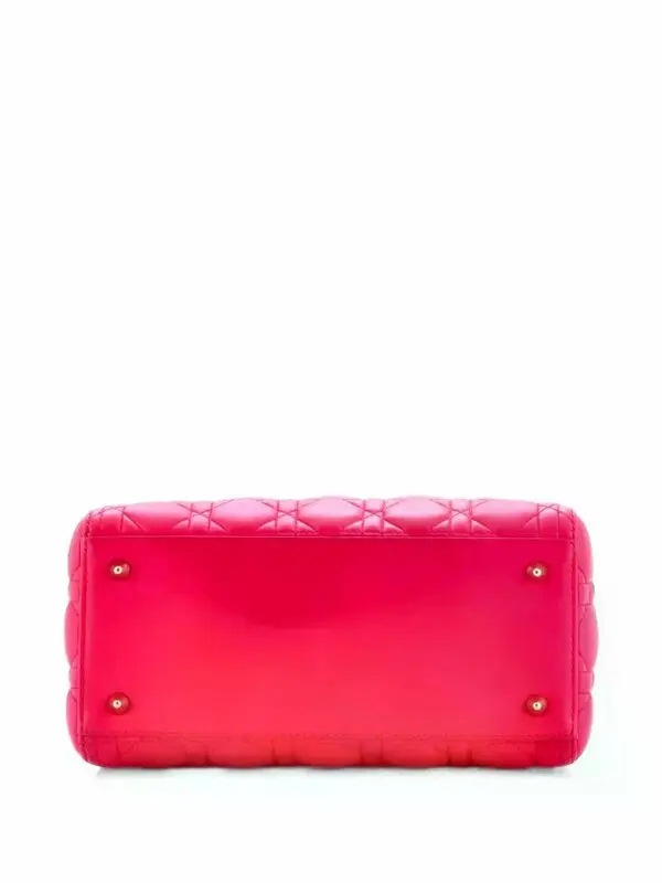 Dior Lady Bag Cannage Quilt Lambskin Medium Satchel - Pink
