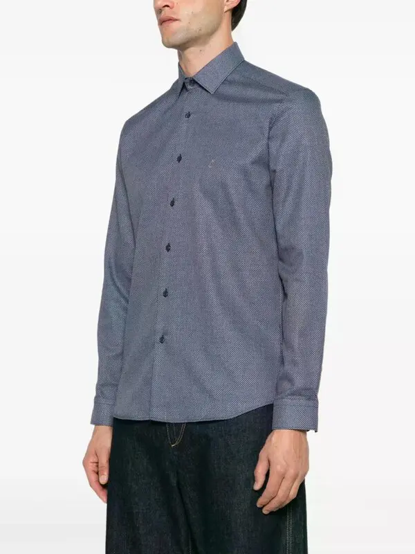 CARDUCCI Micro-patterned Button-down Shirt