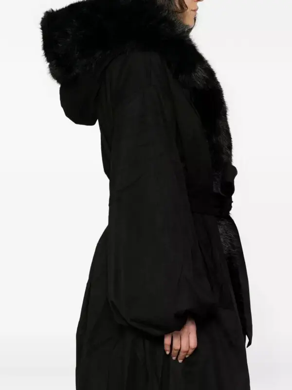 ROTATE BY BIRGER CHRISTENSEN Faux-fur Trim Hooded Coat