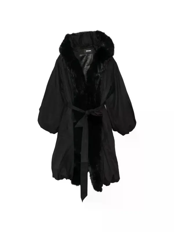 ROTATE BY BIRGER CHRISTENSEN Faux-fur Trim Hooded Coat
