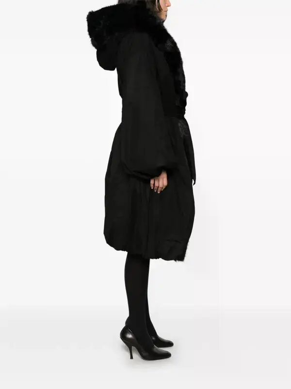 ROTATE BY BIRGER CHRISTENSEN Faux-fur Trim Hooded Coat