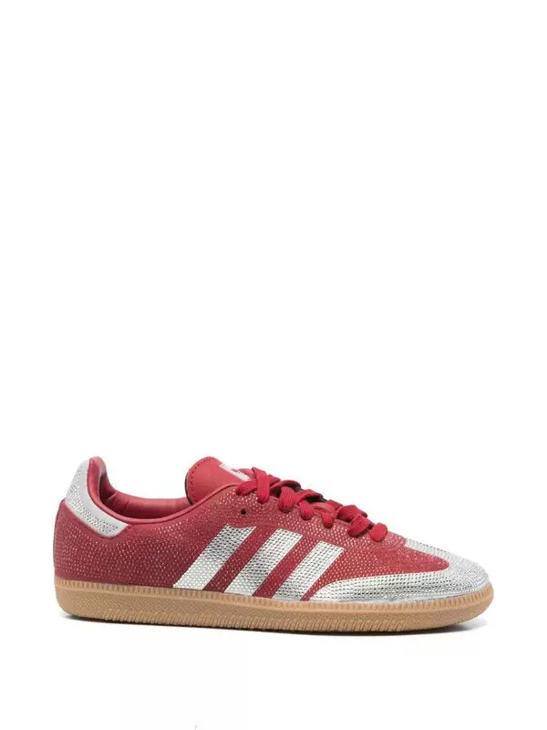 Adidas Samba Crystal-embellished Sneakers - Red