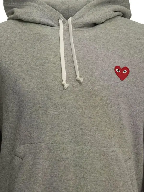 Play Comme Des Garcon Red Emblem Heart-patch Hoodie