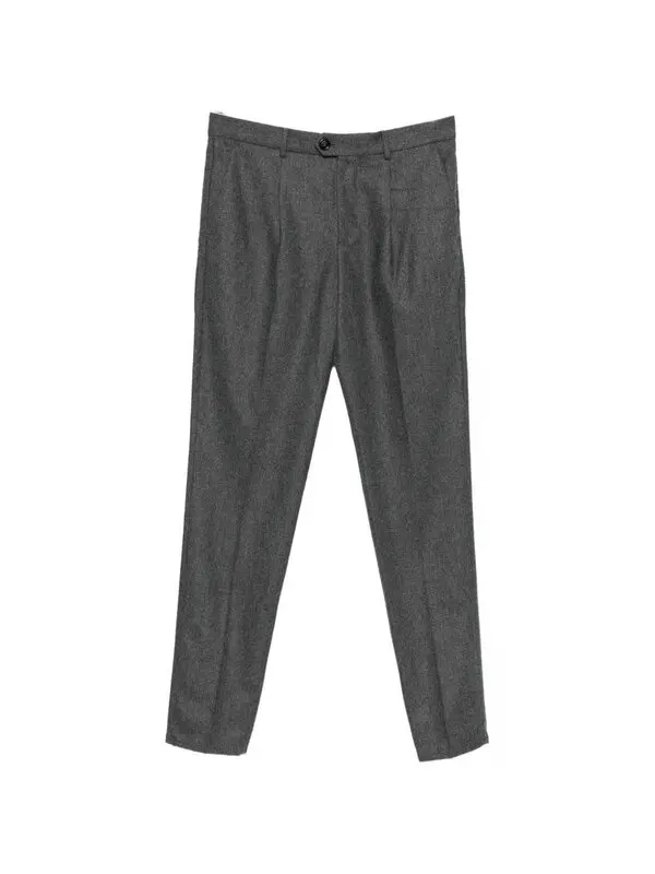 Brunello Cucinelli Pleated Wool Trousers - Grey