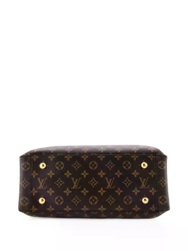 LOUIS VUITTON Flower Monogram Canvas With Leather Tote Bag