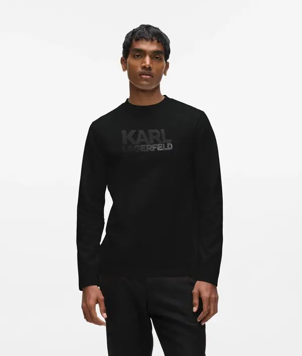 Karl Lagerfeld Gradient Logo Long-sleeved T-shirt
