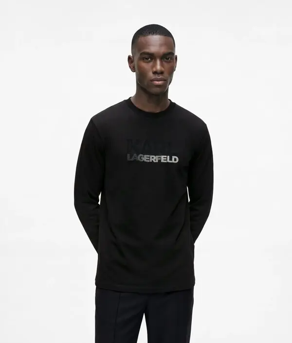 Karl Lagerfeld Gradient Logo Long-sleeved T-shirt - Black