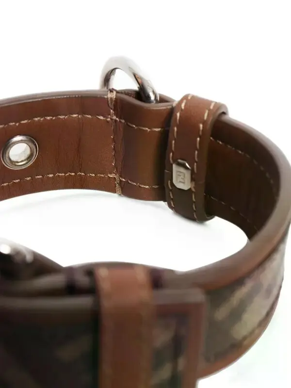 Fendi Zucca Print Leather Dog Collar