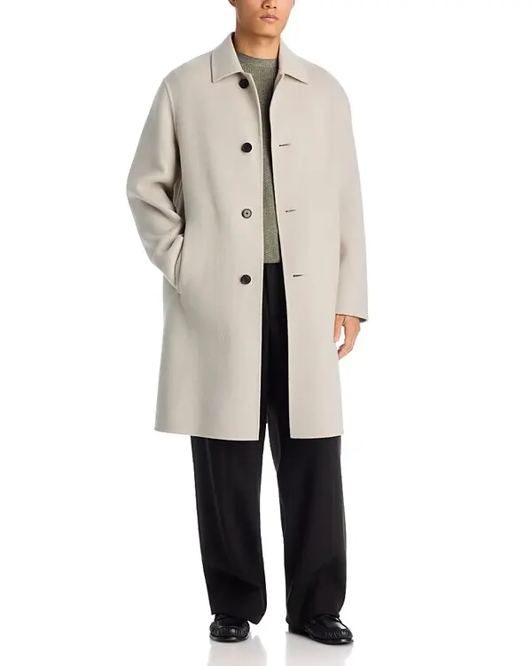 Theory Wool Blend Mac Coat - Silverstone