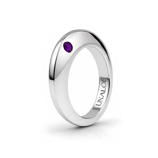 UNALOE Purple Quartz Band Ring – Sterling Silver