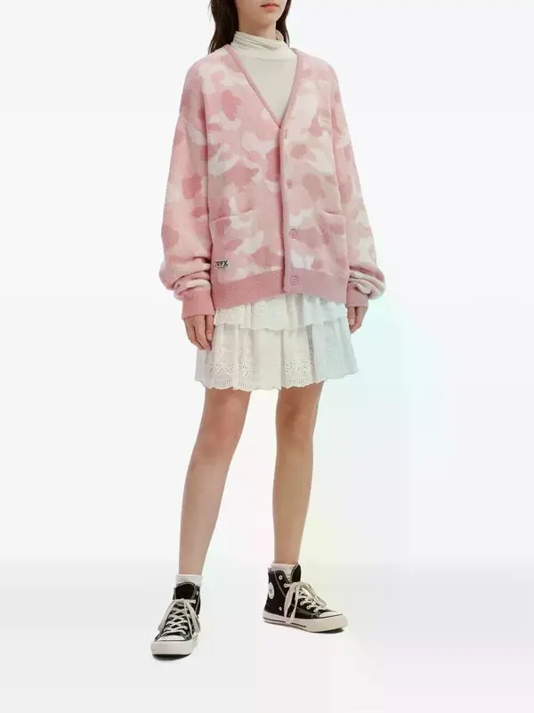 FINGERCROXX Camouflage-pattern Knit Cardigan