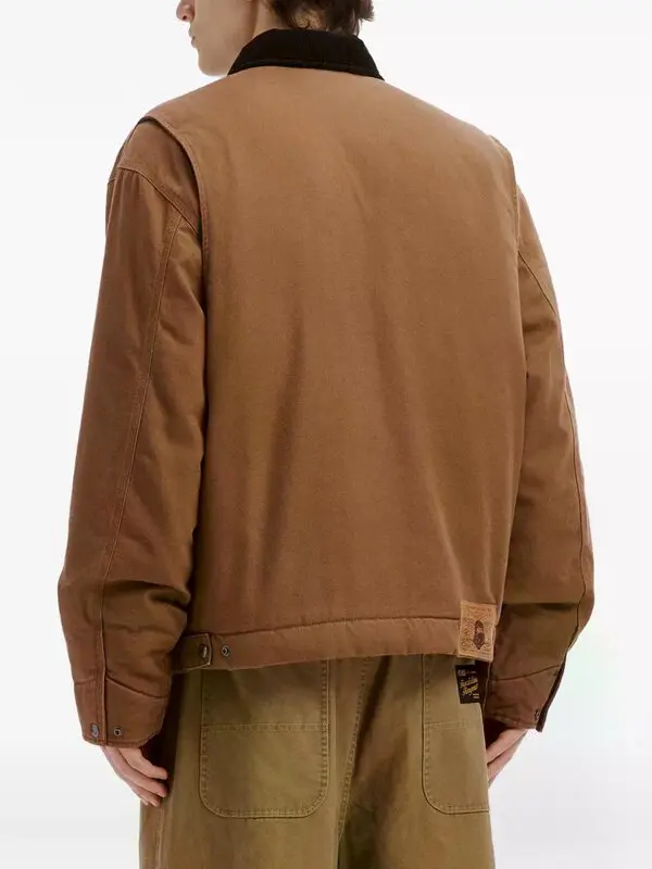 FINGERCROXX Corduroy-collar Zip-up Jacket