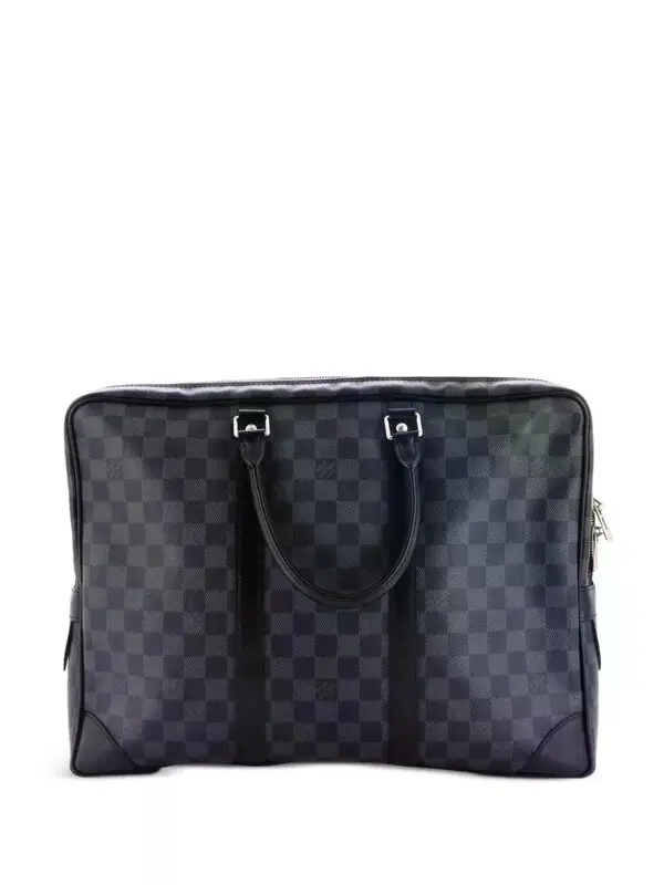 LOUIS VUITTON Porte-documents Voyage Briefcase Damier Graphite Gm Business Bag - Black