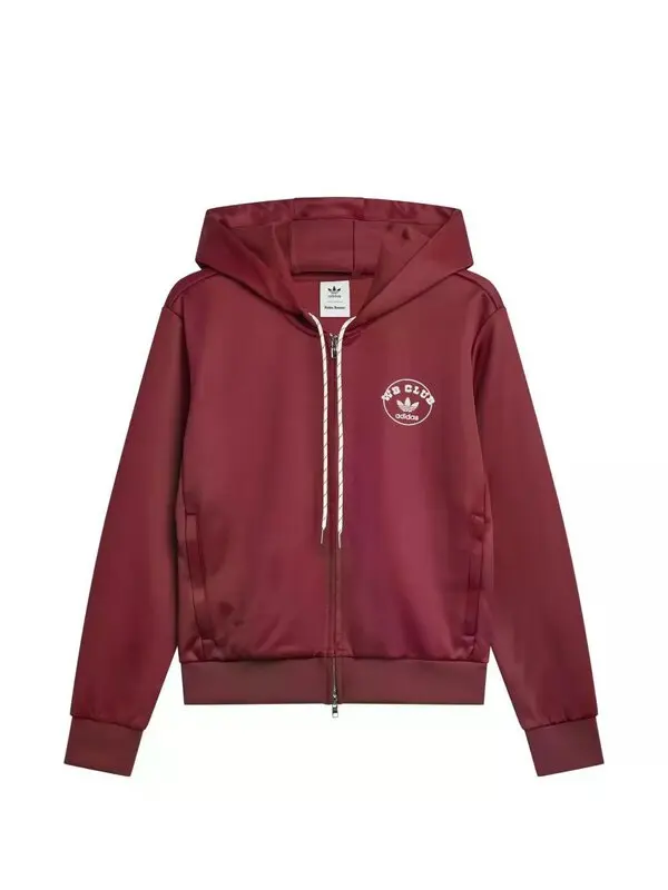 Adidas X Wales Bonner Logo-print Zip-up Hoodie - Red