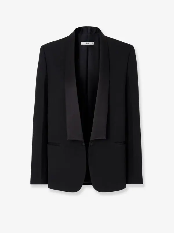 Fendi Singlebreasted Virginn Wool Blazer