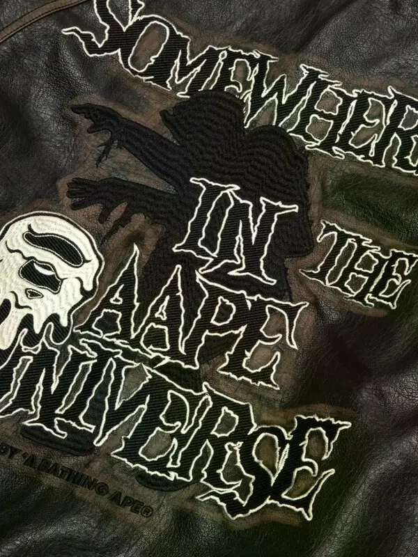 AAPE BY *A BATHING APE Faux-leather Bomber Jacket