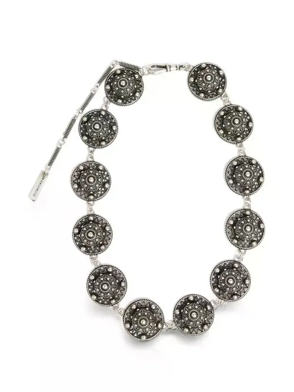 ANN DEMEULEMEESTER Beaded-detail Filigree Necklace - Silver