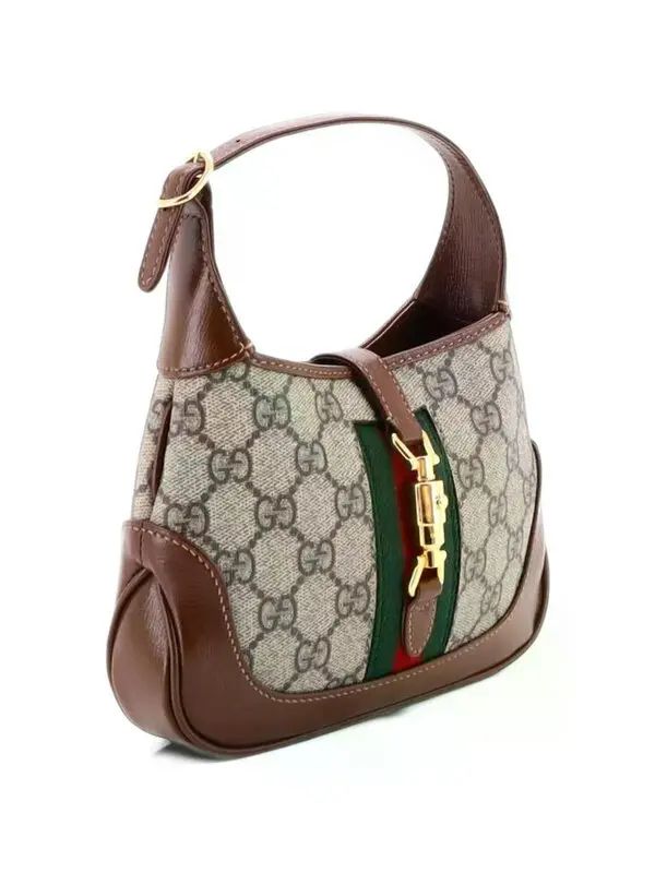 Gucci Jackie 1961 Gg Coated Canvas Mini Hobo Bag - Brown