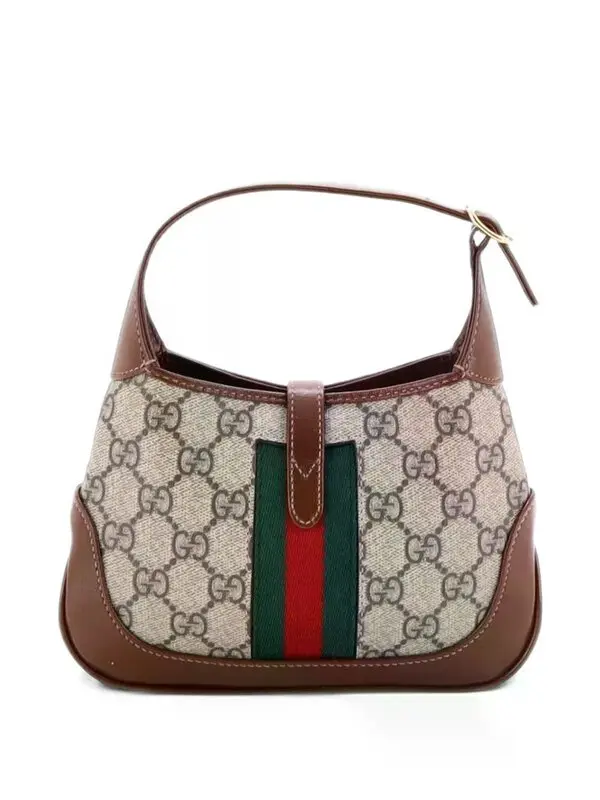 Gucci Jackie 1961 Gg Coated Canvas Mini Hobo Bag - Brown