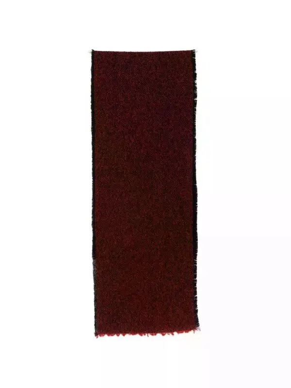 Faliero Sarti Resky Herringbone-pattern Frayed-edge Scarf - Red