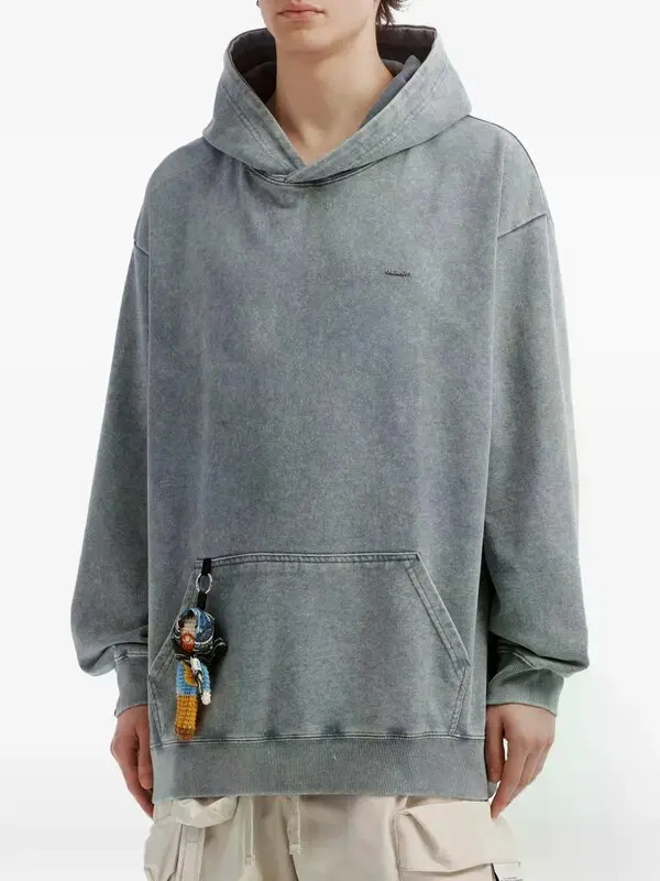 MUSIUM DIV. Acid-wash Logo-embossed Hoodie