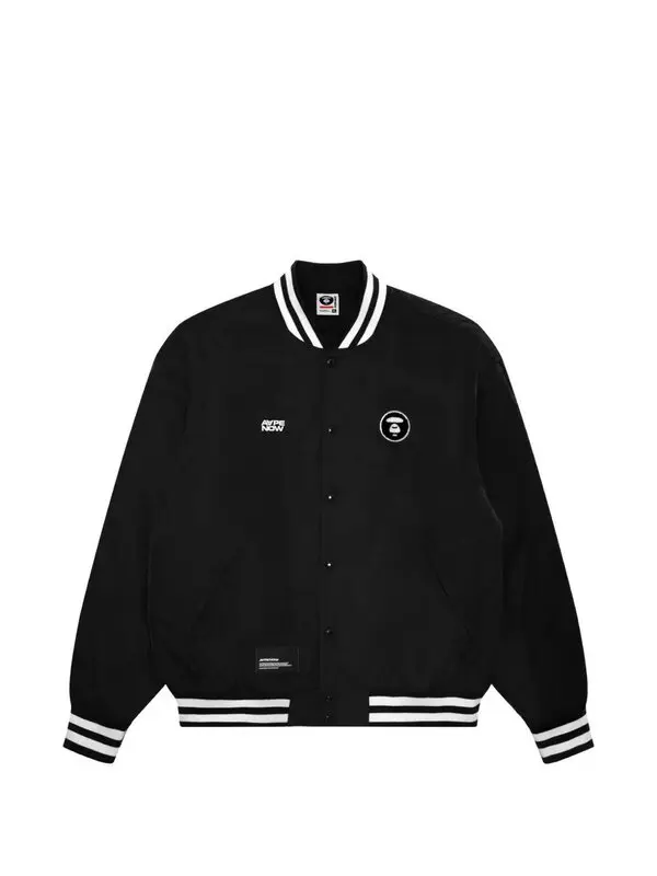 AAPE BY *A BATHING APE Logo-patch Striped-trim Bomber Jacket - Black