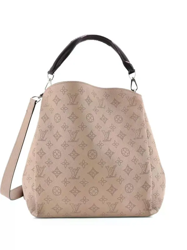 LOUIS VUITTON Babylone Handbag Mahina Leather Pm Hobo Bag - Sand Beige