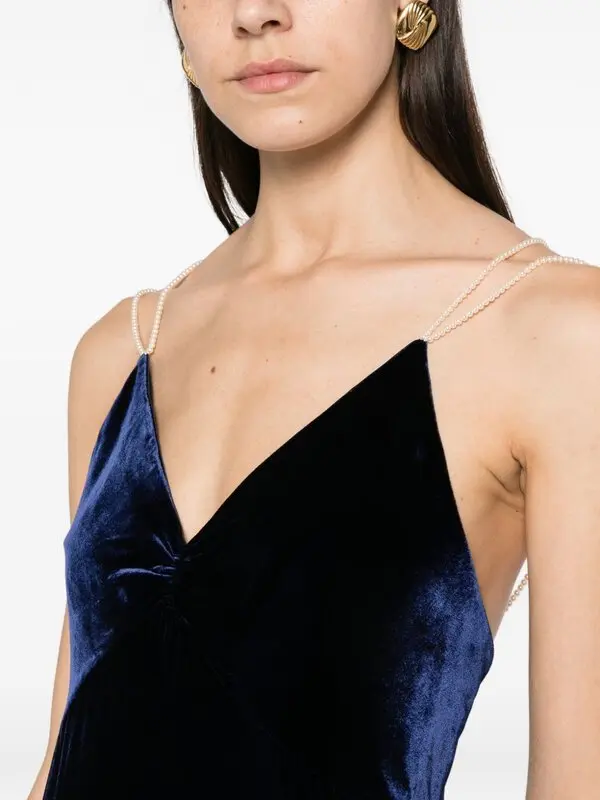 FORTE_FORTE Velvet Long Dress - Blue