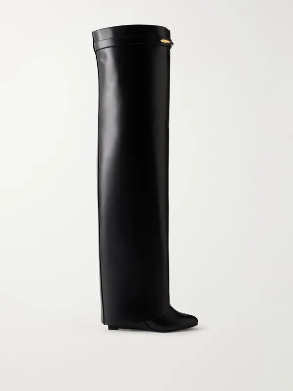 Givenchy Shark Pinch Leather Over-the-knee Boots - Black